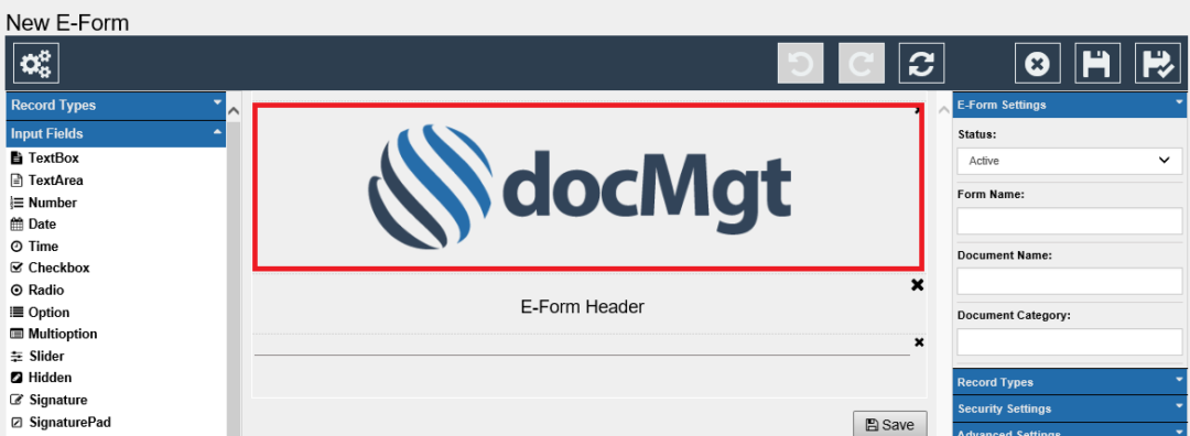 Add Company Logo to E-Forms - DocMgt