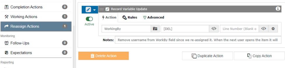New Workflow Actions - DocMgt