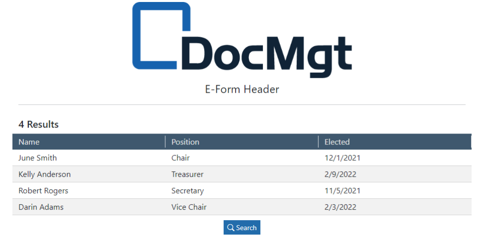 Public Portal Using E-forms - DocMgt