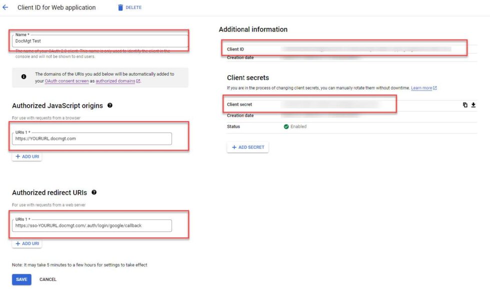 How To Configure Google for SSO - DocMgt